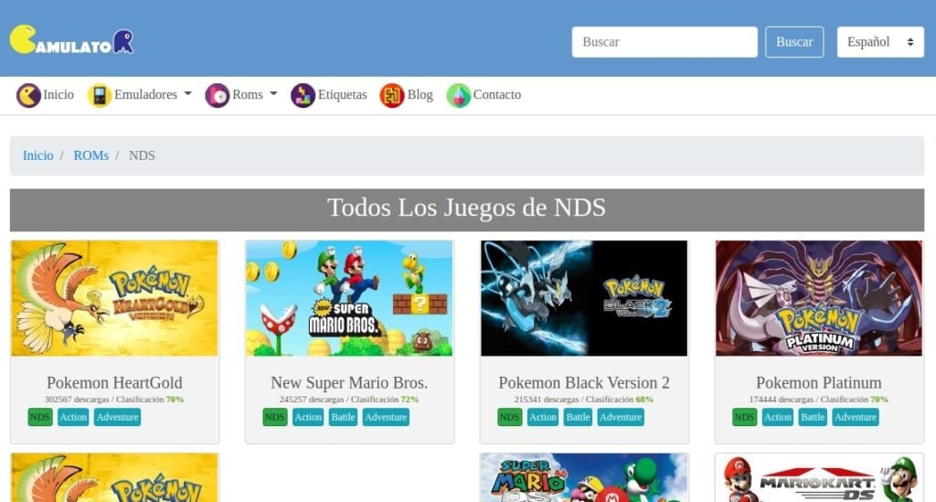 Páginas para descargar juegos para Nintendo DS (2025)